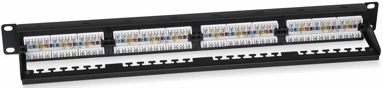 Патч-панель Cabeus 19", 1U, порты 24хRJ45, категория 5E, UTP (PL2-24-CAT.5E-DUAL)