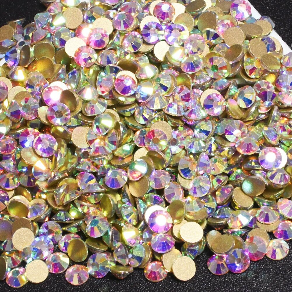 Стразы стеклянные Crystal AB ss16 3.8mm 1440шт
