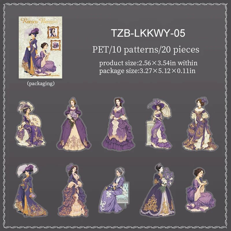 Набор наклеек Rococo Banquet, 20 шт, TZB-LKKWY-05