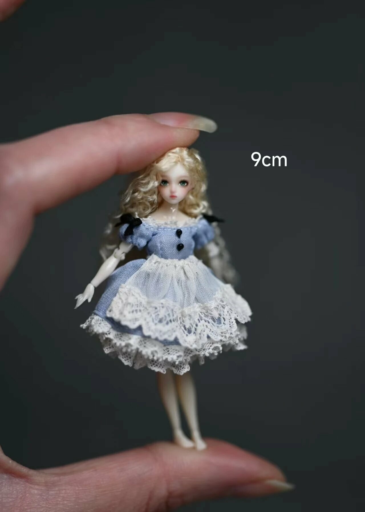 Мини кукла BJD, небесно-голубая, 9 см