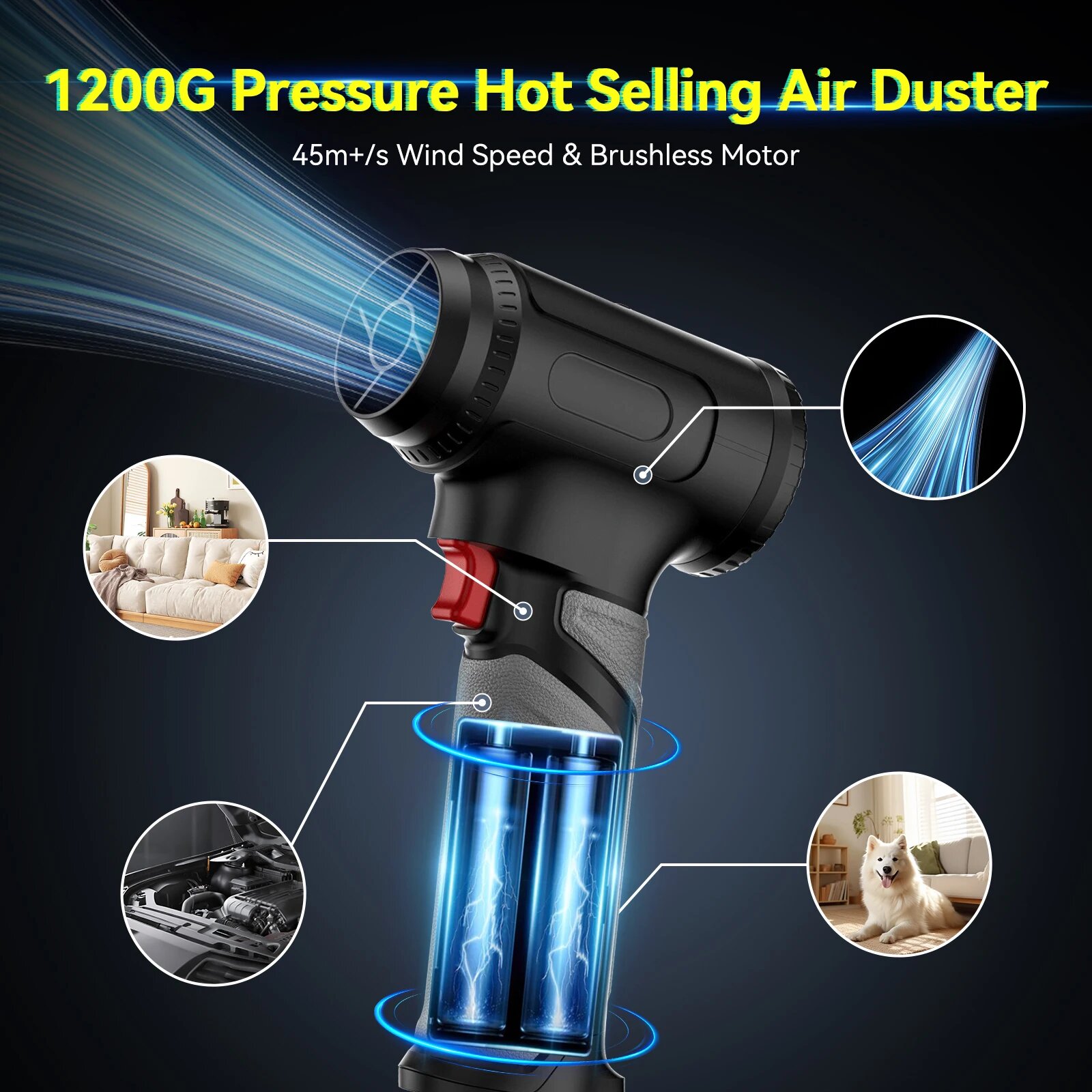 Воздуходувка ADINKAM Turbo Jet X9, скорость ветра до 45м/с, бесщёточный двигатель