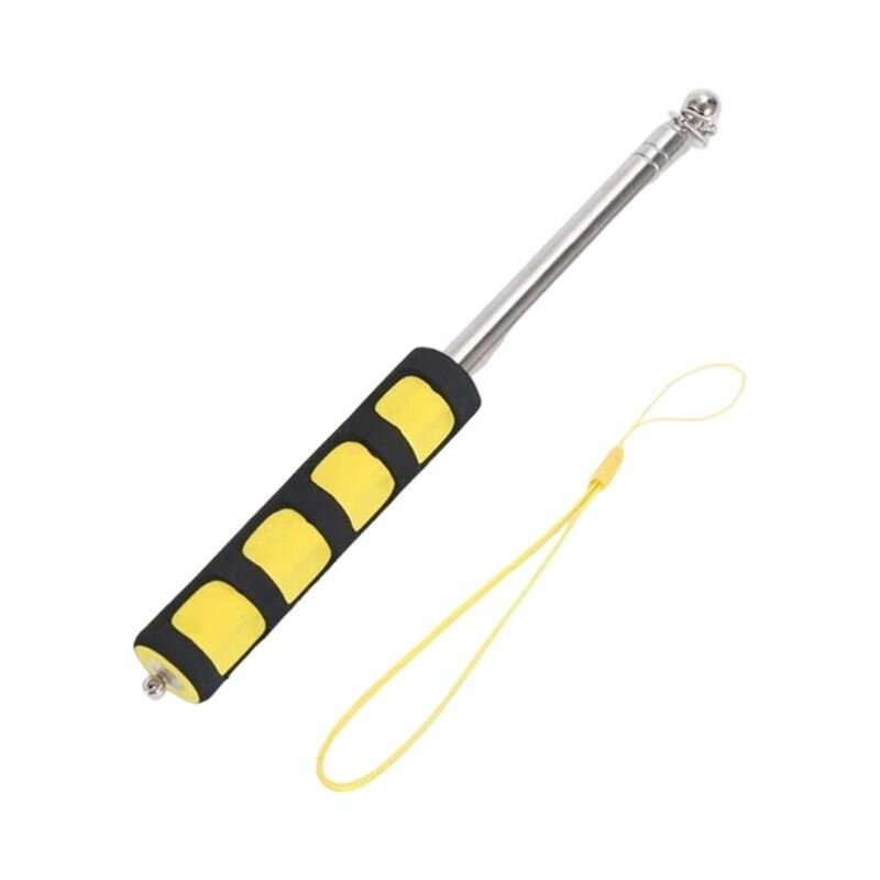 Телескопическая флагштоковая стойка из нержавеющей стали - ручка поролоновая, чёрно-жёлтая