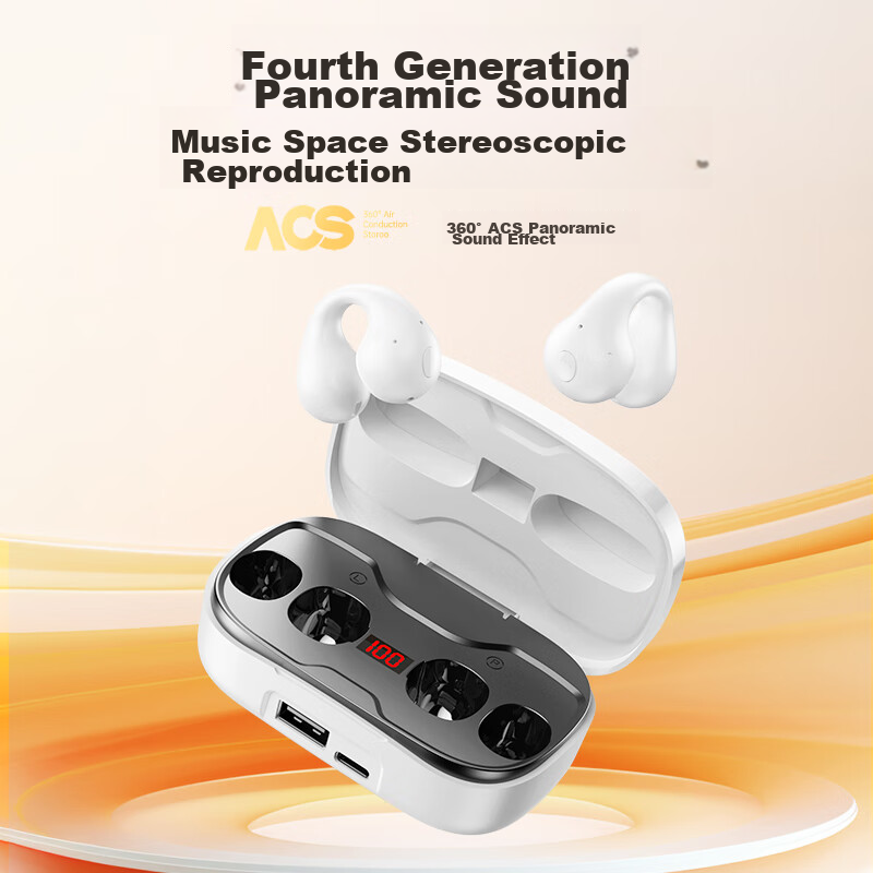 Chuanggu [2025 Latest Model | Flagship Top Configuration] Bone Conduction Bluetooth Headphones, Clip-On Style, Not In-Ear, Ultra-Long Battery Life, Large Capacity, for Sports, Running, High-Quality Sound, And Calls
