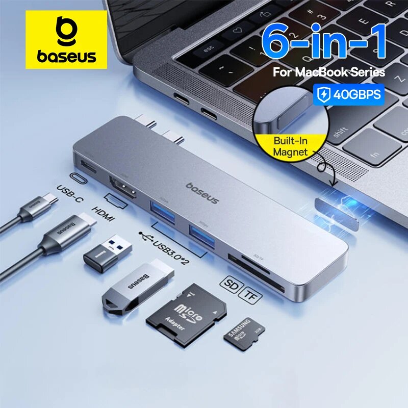 Baseus 5-в-1 USB-C хаб с HDMI