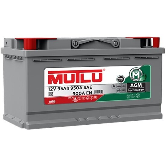 Аккумулятор Mutlu AGM. L5.95.090. A, 353x175x190, обратная полярность, 95 Ач