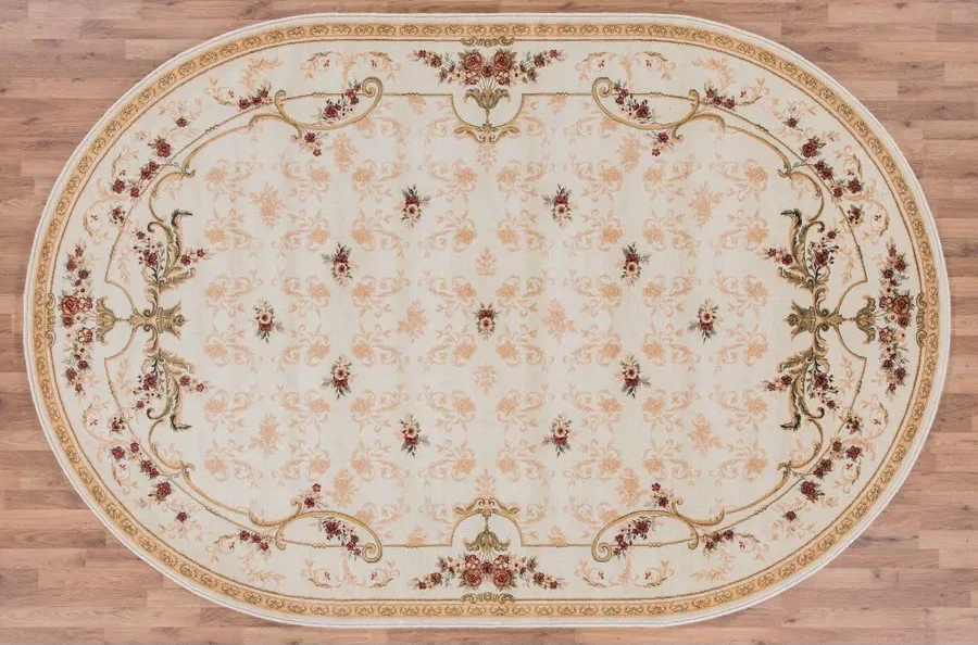 Шерстяной ковёр Floare-Carpet на пол в гостиную, спальню, детскую, 2.0x4.0 м, бежевый, современный рисунок