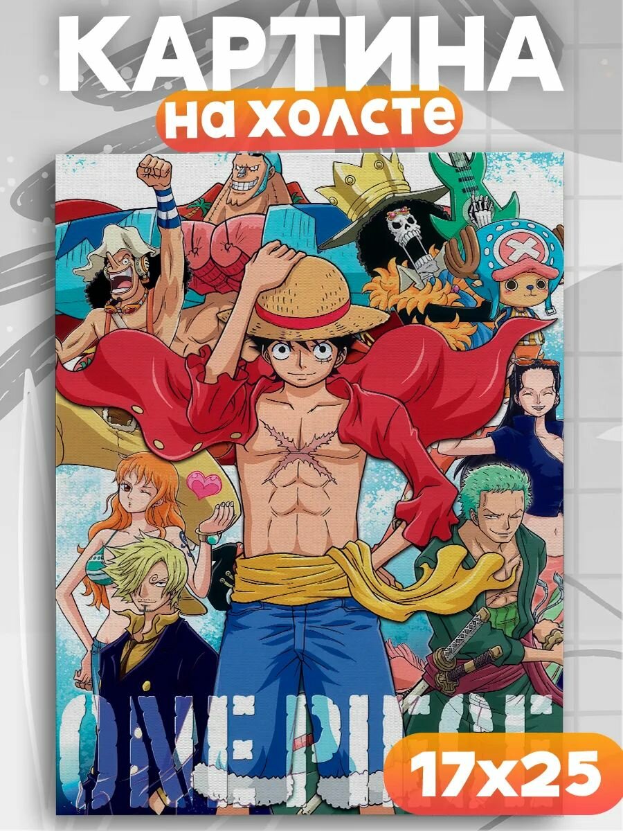 Картина на стену Ван пис One piece, на подрамнике, 1шт, 25х17 размер.