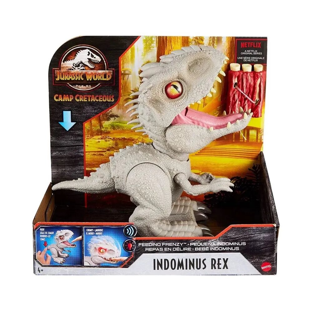 Mattel Игрушки "Мир Юрского периода" Лагерь Интерактивный динозавр Индоминус Рекс Свет и звуки GMT90