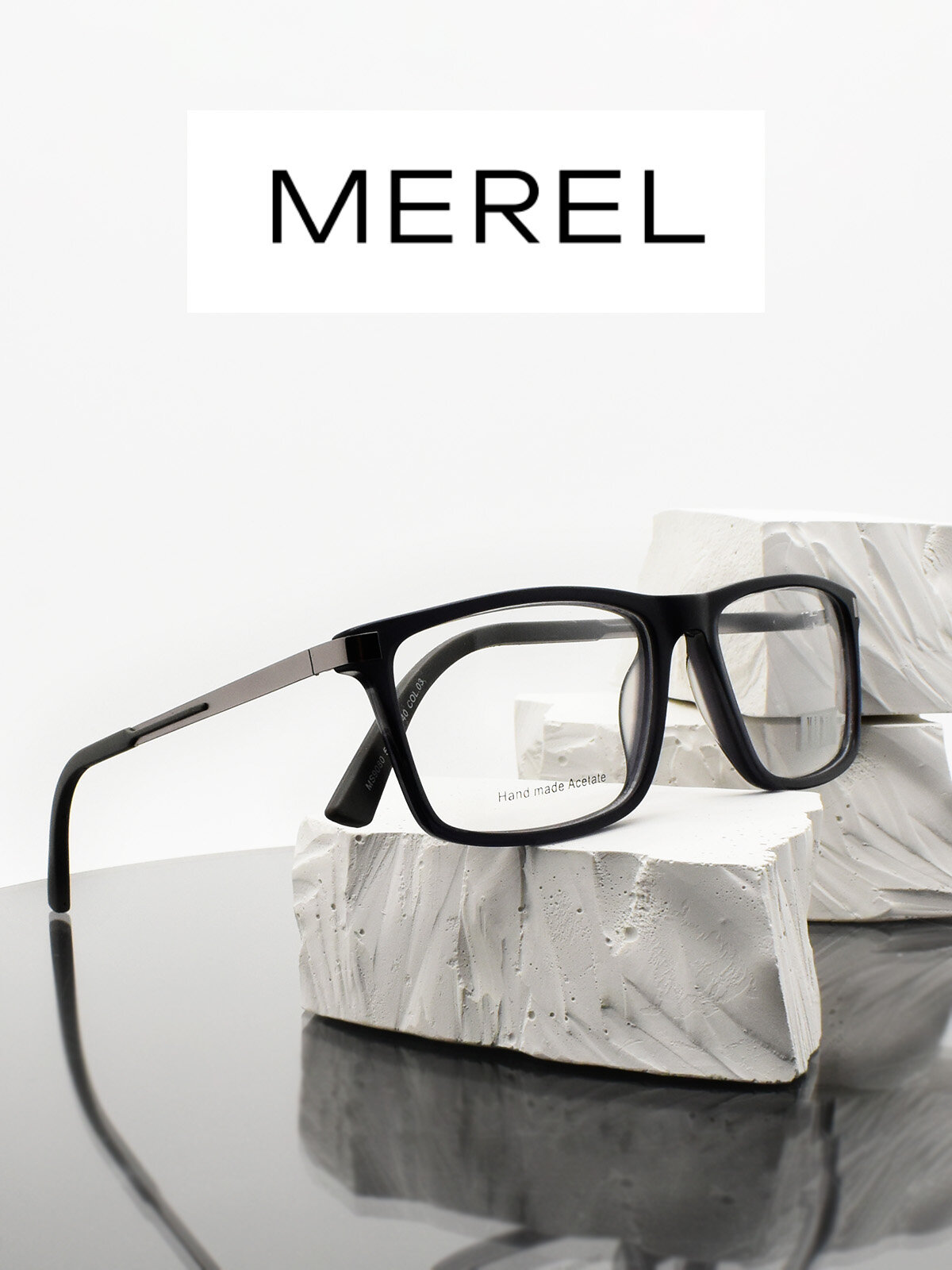 Оправа для очков MEREL MS9080 C03 пол Мужской форма оправы Прямоугольная цвет оправы Чёрный