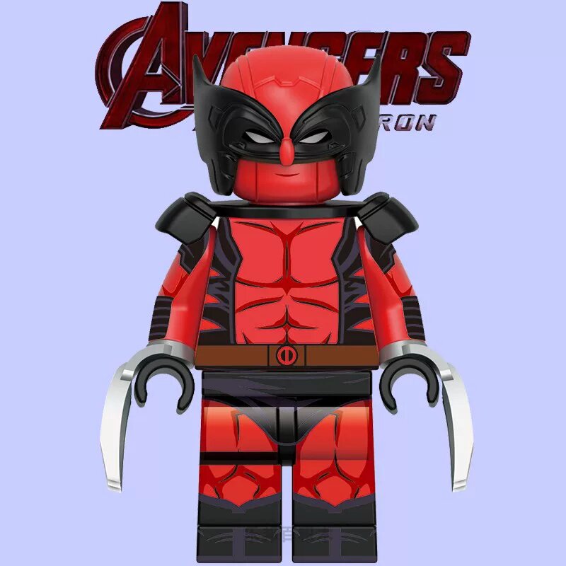 Гибрид Дедпул и Вулверин в стиле LEGO, игрушка супергероя, конструктор