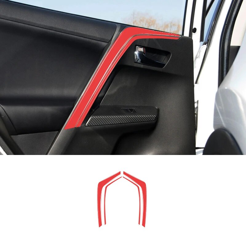 Наклейка на ручку двери для Toyota RAV4 2013-2015, красный