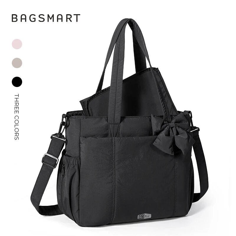 BAGSMART сумка для подгузников черная с плечевым ремнем