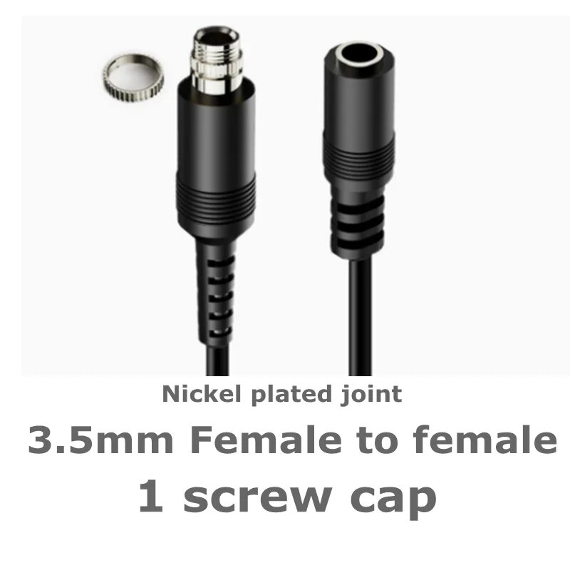 3.5 мм Female to female кабель, 0.8 м, черный