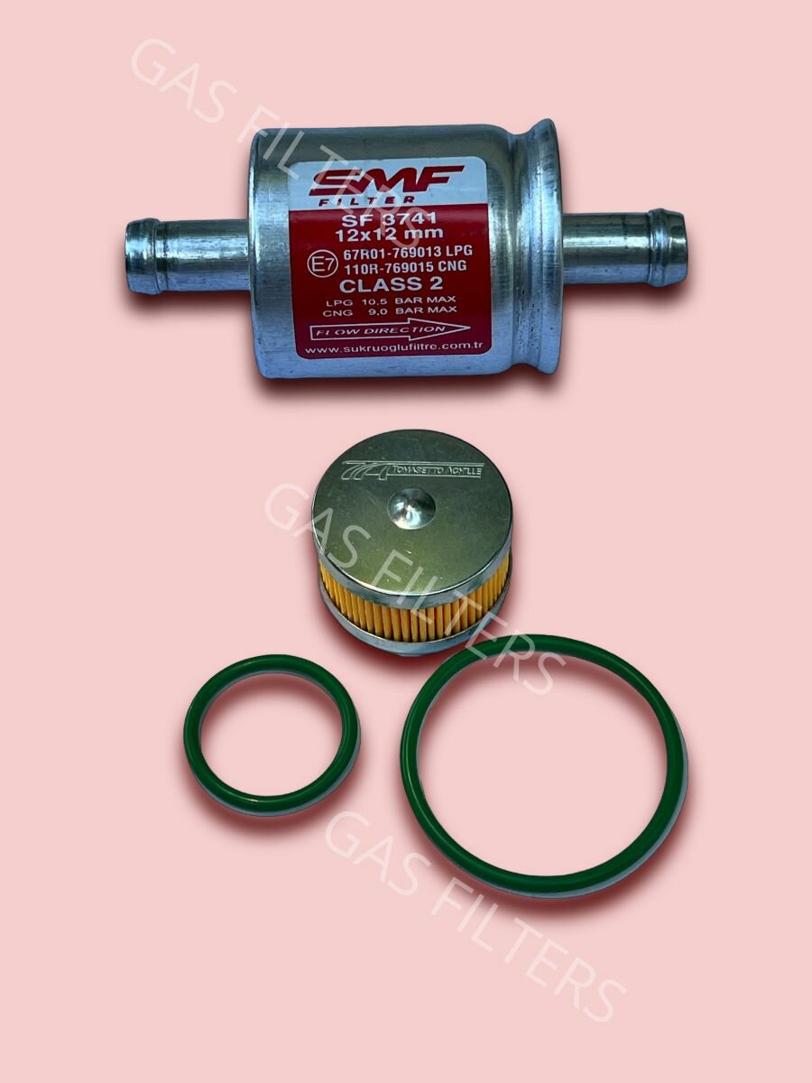 Комплект Фильтр испаренного газа ГБО Алюминий 12х12 и Tomasetto CN (с кольцами) (1 шт.)