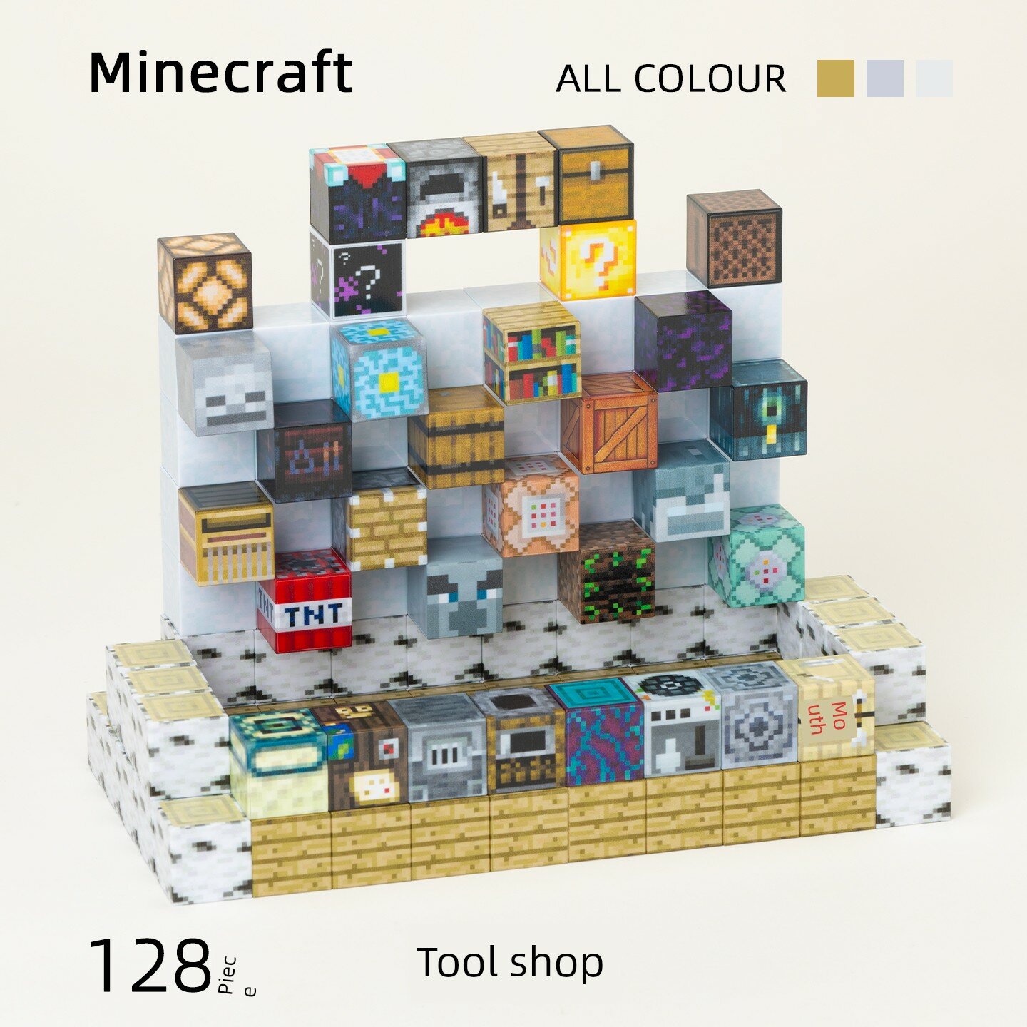 Набор строительных блоков Minecraft Tool Shop, 128 штук - игрушка Mini World для мастерской