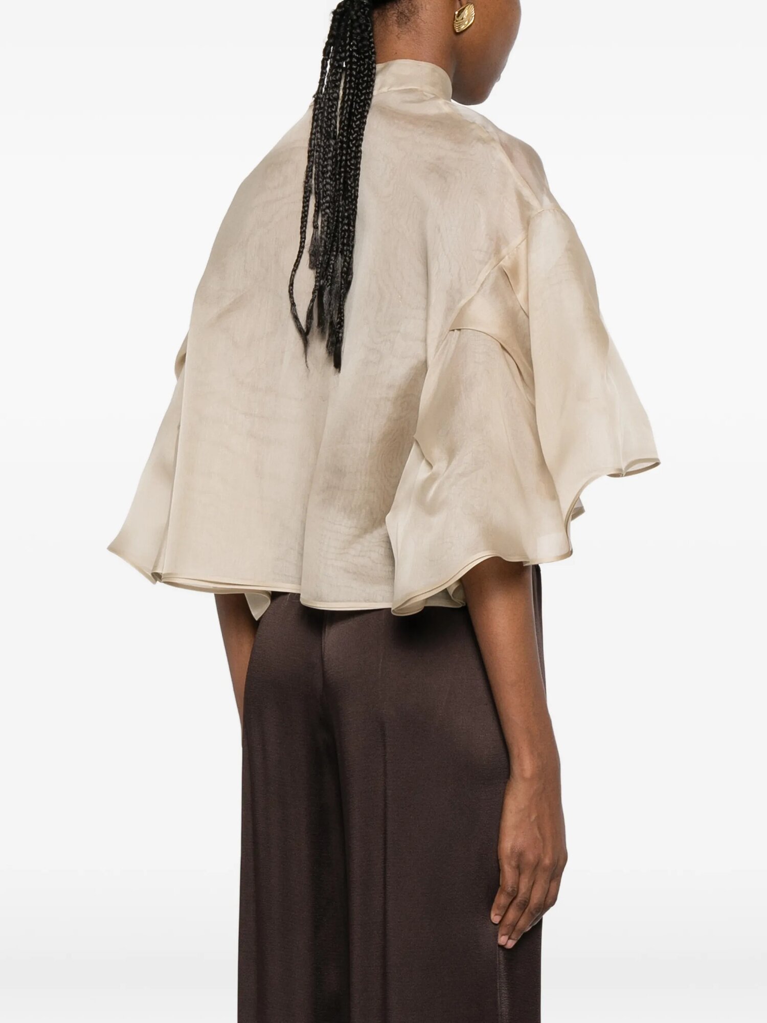 Рубашка Max Mara Ruffled layered shirt, размер M, разноцветный — фото 1