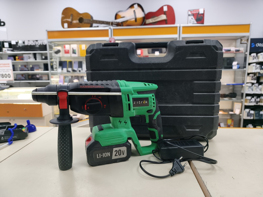Перфоратор аккумуляторный Zitrek Destroyer Pro (20В, Li-Ion аккумулятор 4 Ач - 1шт, ЗУ, кейс) уценка (Б/У)