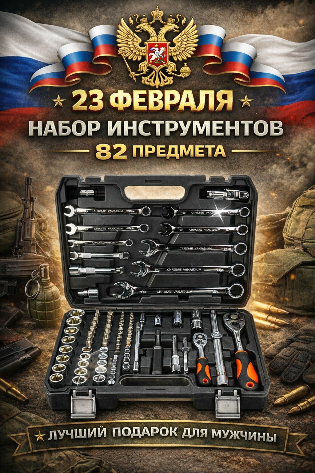 Набор инструментов для автомобиля 82 предмета