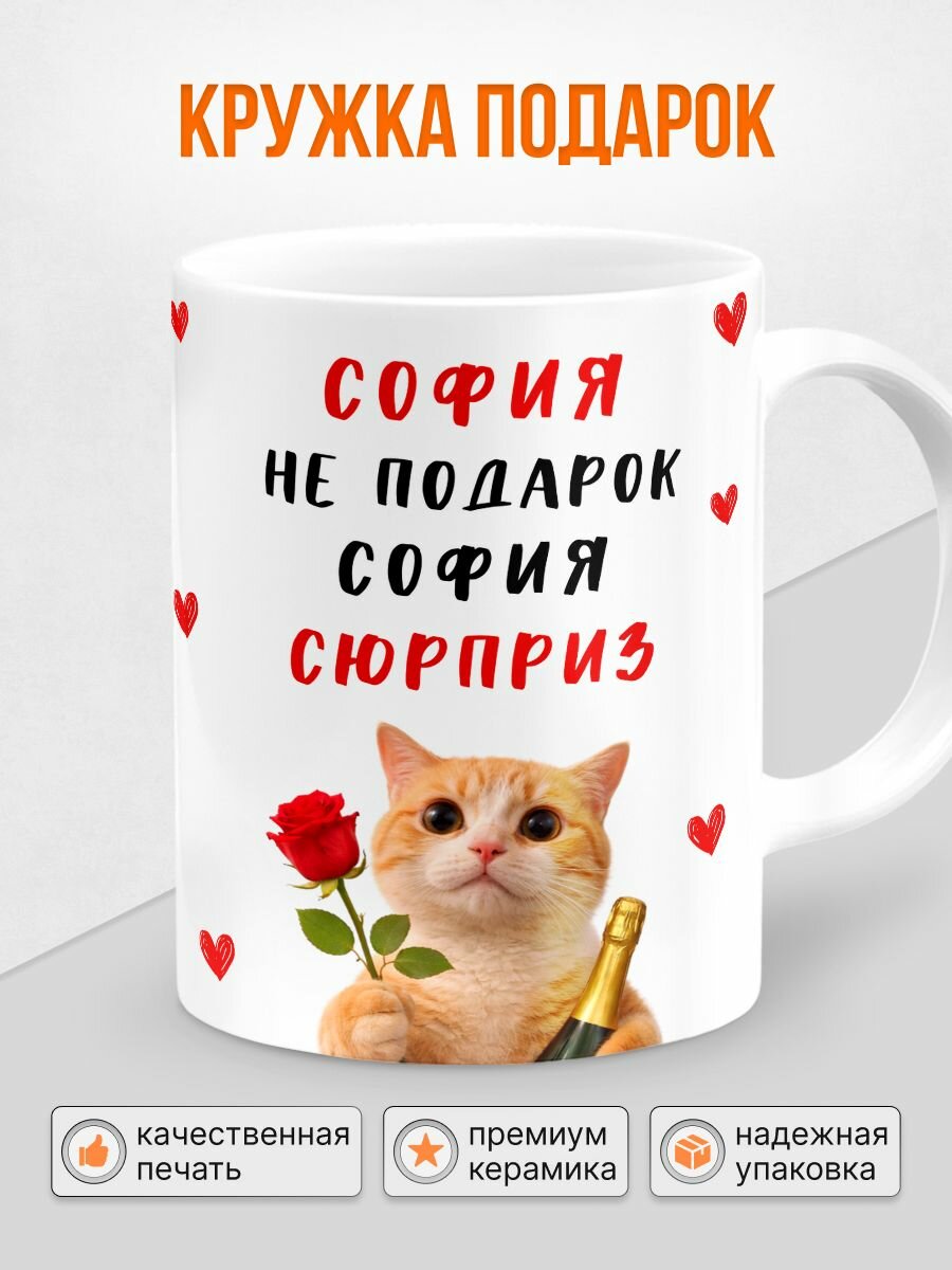 Кружка с приколом с именем София, 330 мл, 1 шт.