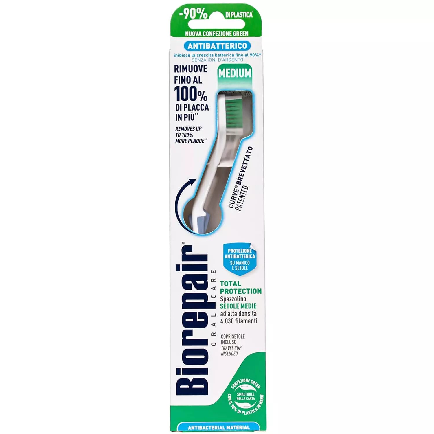 BIOREPAIR CURVE Protezione Totale Зубная щетка изогнутая для комплексной защиты 1 шт.