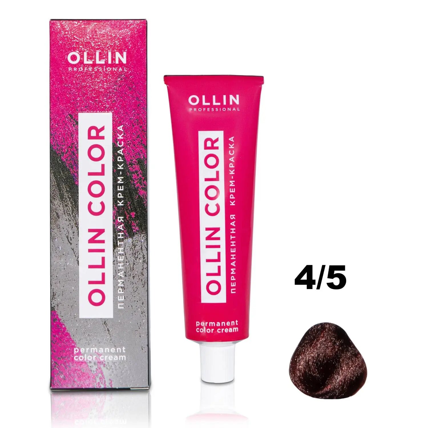 OLLIN PROFESSIONAL Ollin Color Перманентная крем-краска для волос 60 мл, 4/5 шатен махагоновый 60 мл