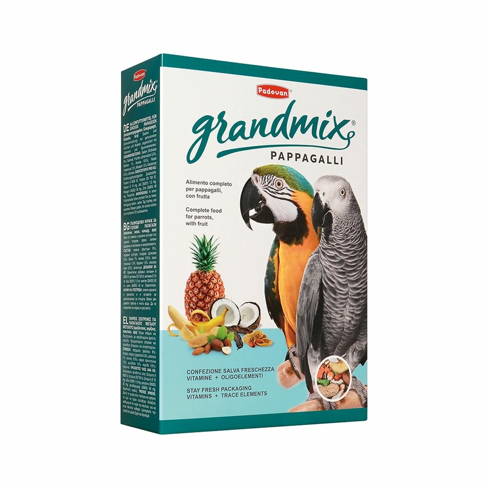 Падован GRANDMIX Pappagalli Корм основной для крупных попугаев 600 г.