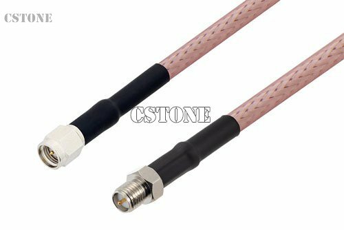 SMA штыревой к обратная полярность SMA гнездовой кабель используя RG142 коаксиальный с термоусадкой
