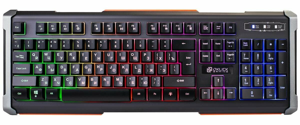 Клавиатура проводная Oklick 717G игровая черная USB