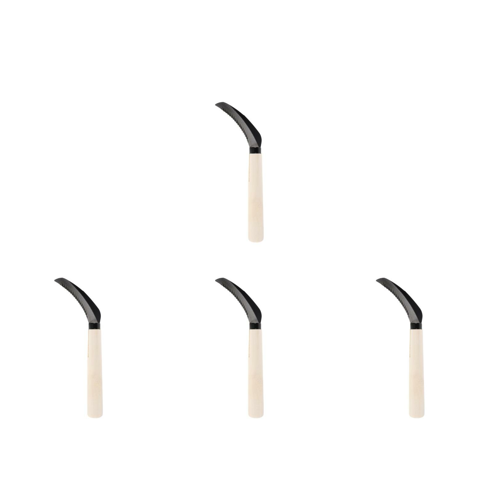 Ручной стальной садовый серп с деревянной ручкой для прополки и ухода за газоном, 4 шт