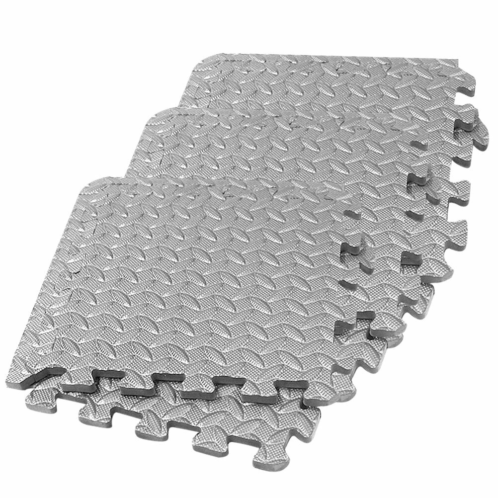 6pcs Коври З Листя EVA 30X30CM Сері Премійний Матеріал Протискливий Комфортний Для Сportu Дому Та Кухні