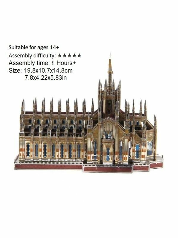 3D-пазл из металла для самостоятельной сборки. Архитектурная модель серия Соборы: Миланский собор. Подходит для взрослых и детей. Идеальный подарок на Рождество или день рож