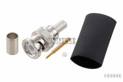 BNC штыревой (штекер) разъём для LMR-240 кабель, обжим/пайка