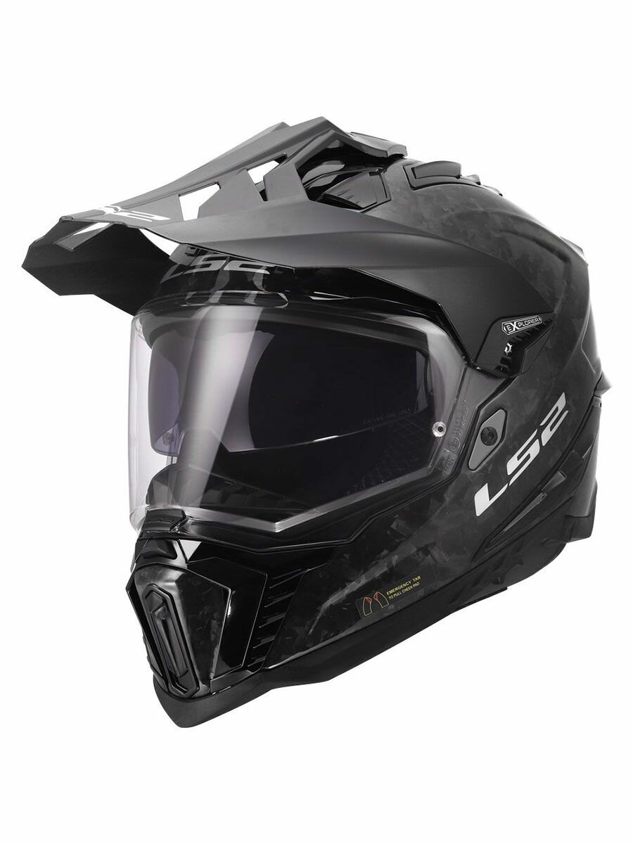 Шлем для мотоцикла кроссовый LS2 MX701 EXPLORER C FORGED Gloss Black XL