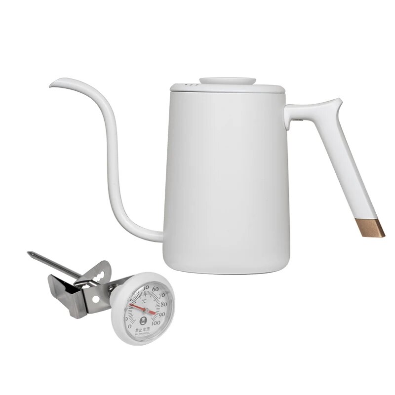 TIMEMORE Чайник из нержавеющей стали SwanNeckFineMouth 700 мл Белый, Thermometer W