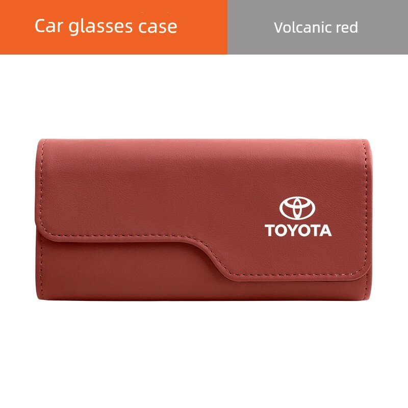 Держатель для солнцезащитных очков с логотипом Toyota в темно-красном цвете, подходит для Рав4 и Короллы