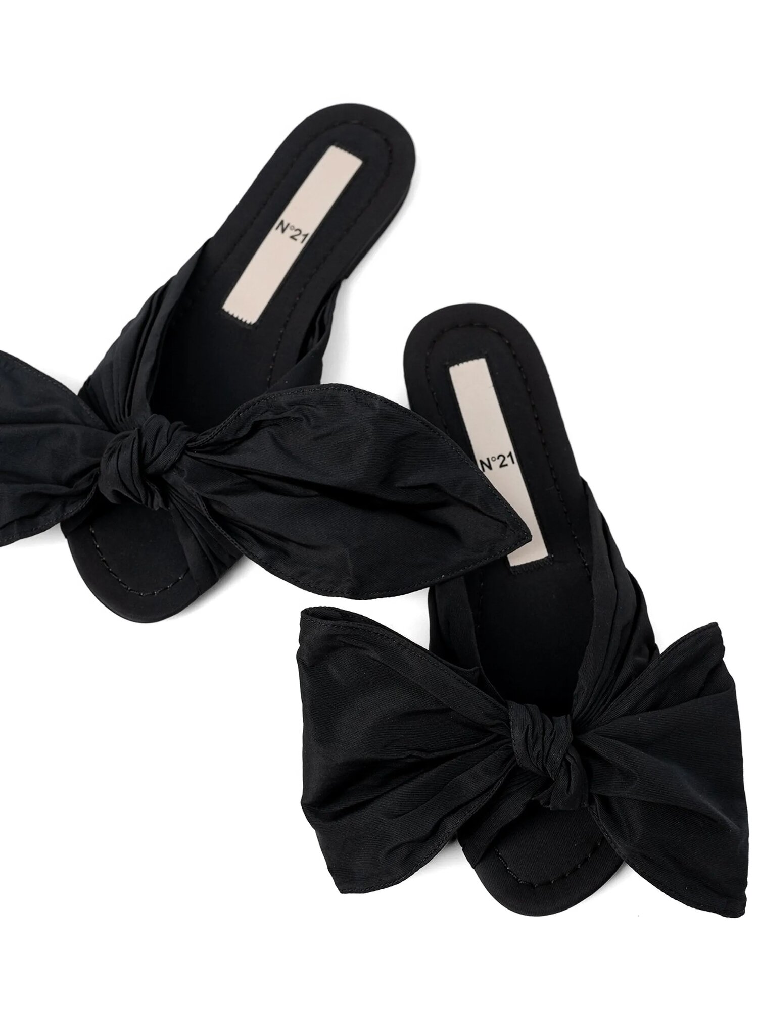 Босоножки N° 21 Bow flat sandals, размер 38, black/black — фото 1