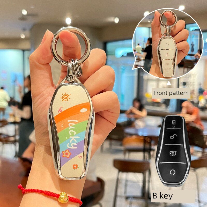 Одиночный кейс для ключей BYD с серебряным кольцевым замком для надежного хранения ключей