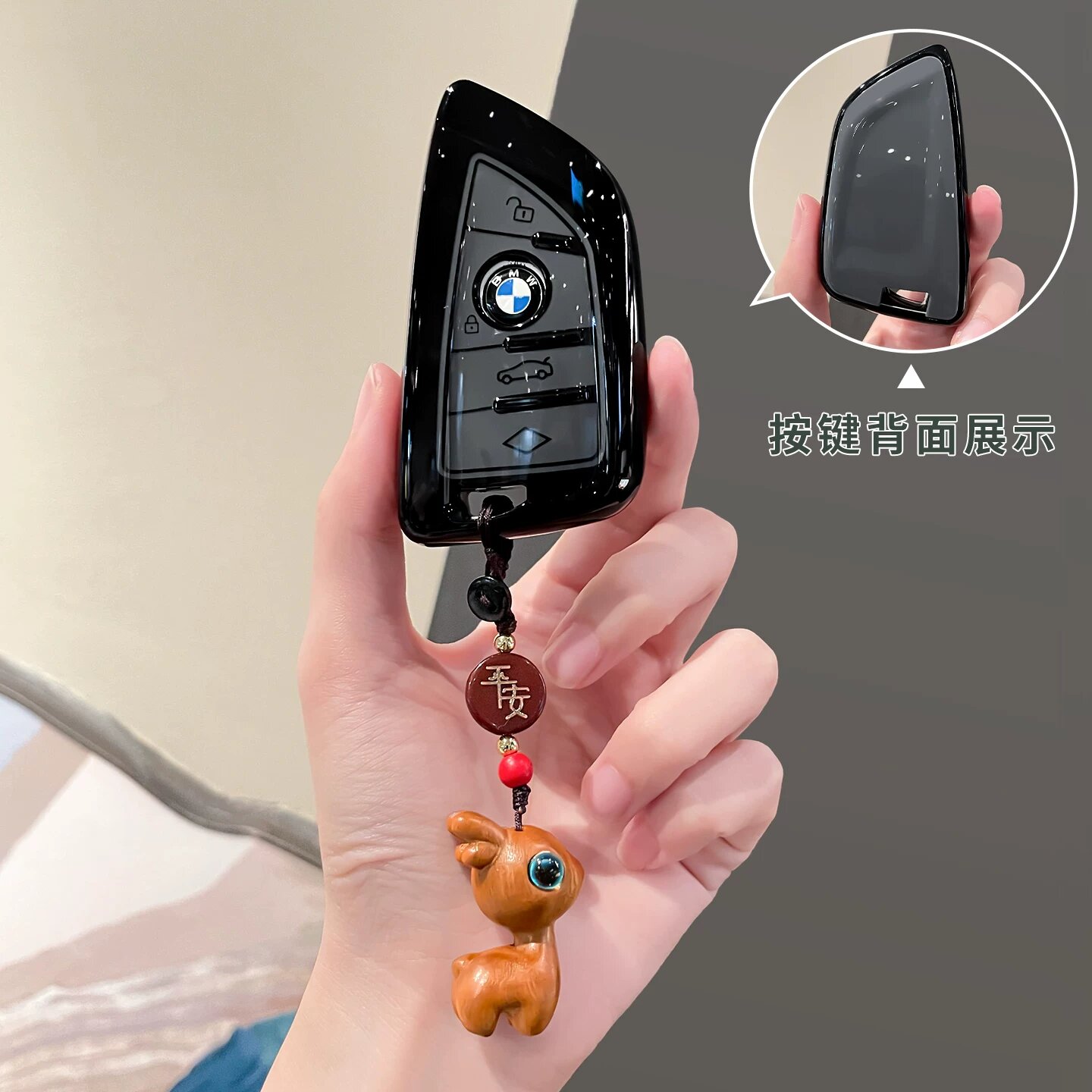 Чехол для ключей BMW MINI COOPER, MINI CLUBMAN, MINI COUNTRYMAN — премиум-класс, для мужчин и женщин 【Стиль B】Глянцевый