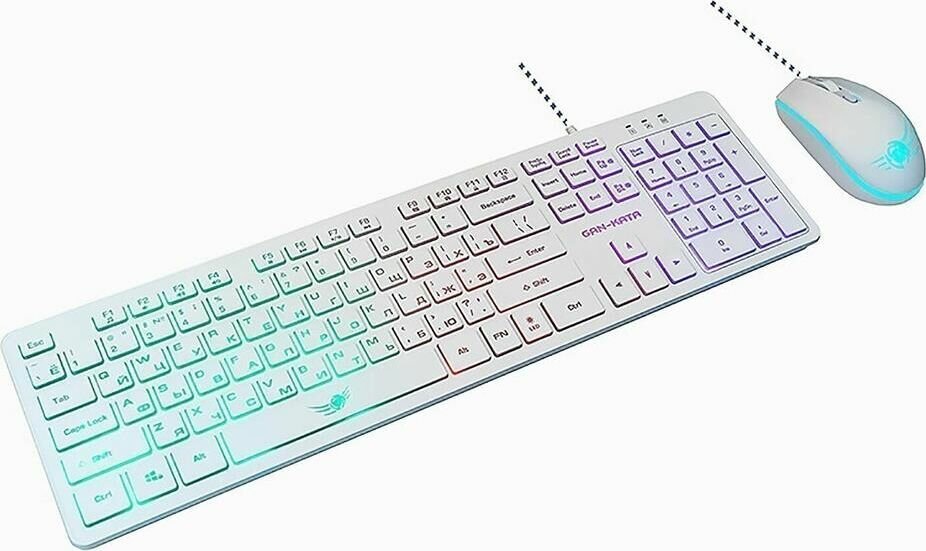 Набор клавиатура мышь проводная KMGK-1707U WHITE