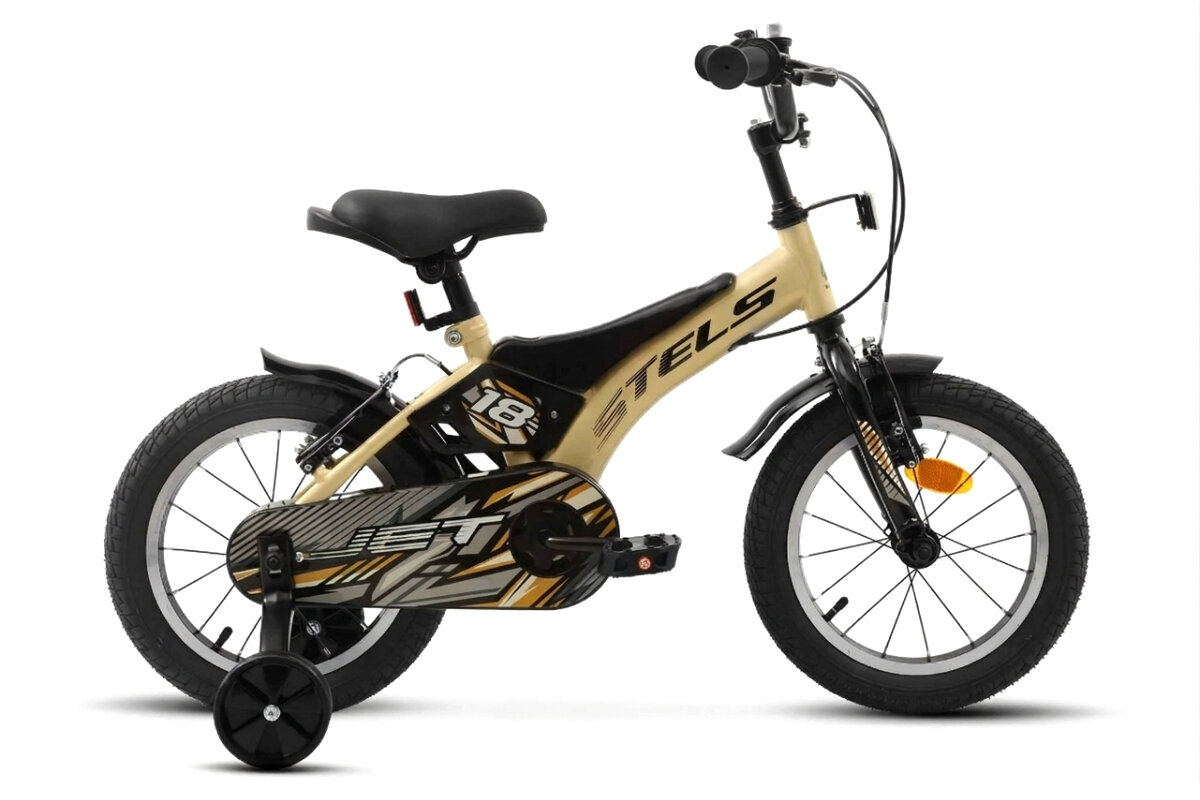 Детский велосипед Stels Jet 18, год 2026, цвет Желтый