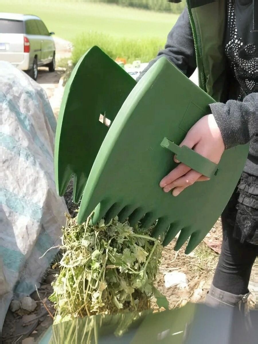 Грабли-совок для сбора листвы, ручной, для сада и дачи, большой