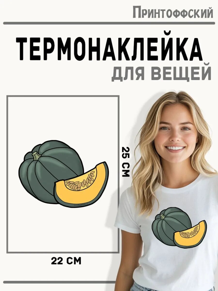 Термонаклейка для одежды и аксессуаров DTF-печать Дыня — фото 1