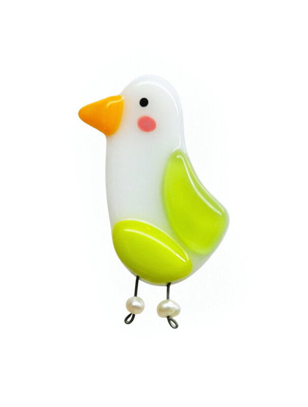 Брошь, стекло, жемчуг пресноводный