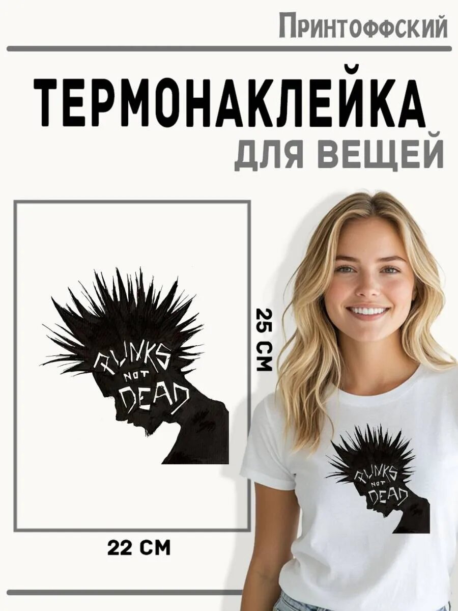 Термонаклейка для одежды и аксессуаров DTF-печать Punks Not Dead — фото 1