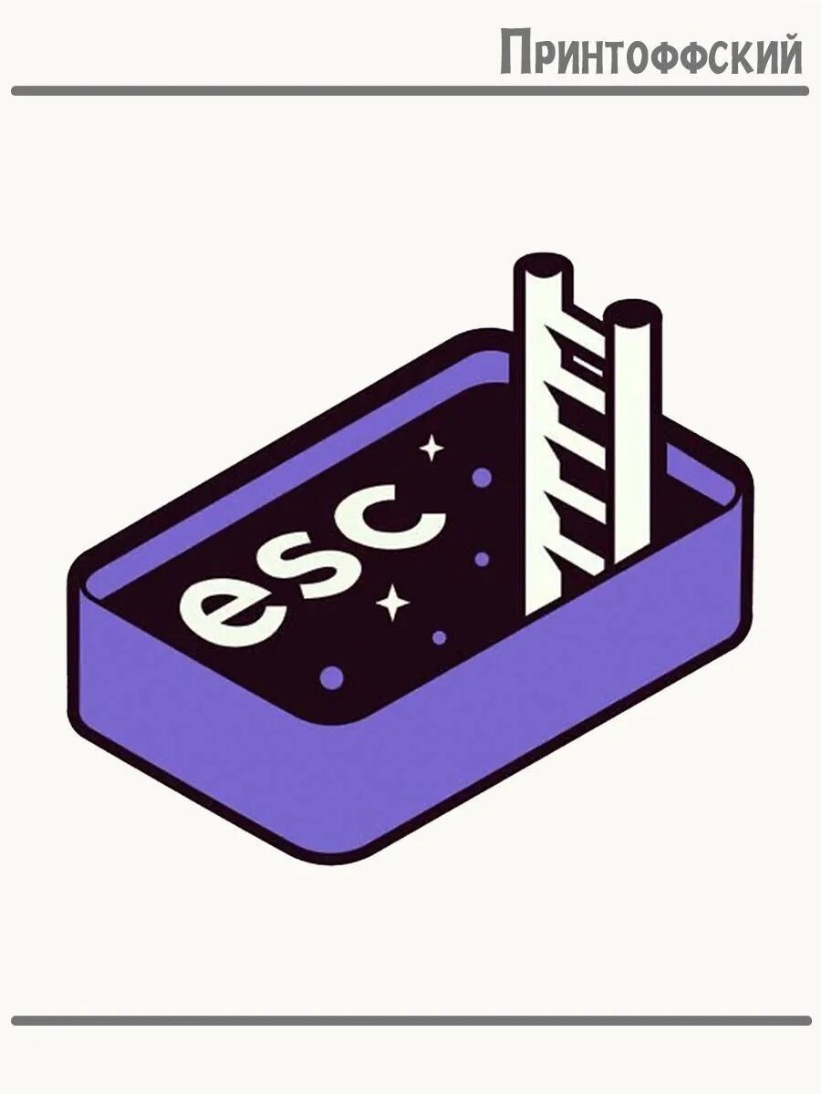Термонаклейка для одежды и аксессуаров DTF-печать Лесница в космос esc
