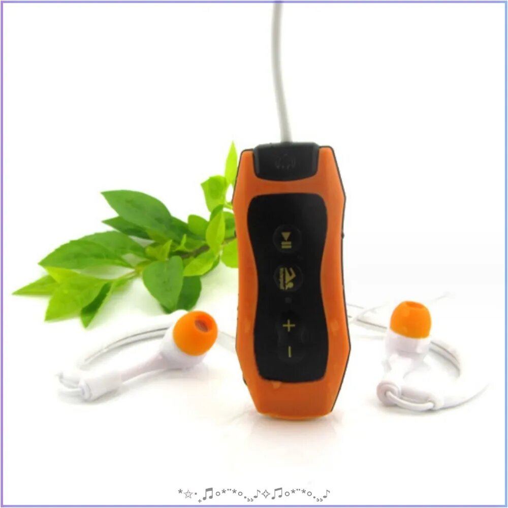 MP3-плеер HiFi Sound Headband Swimming Diving Clip MP3 с FM IP68 Водонепроницаемый USB 2.0 перезаряжаемая гарнитура оранжевый