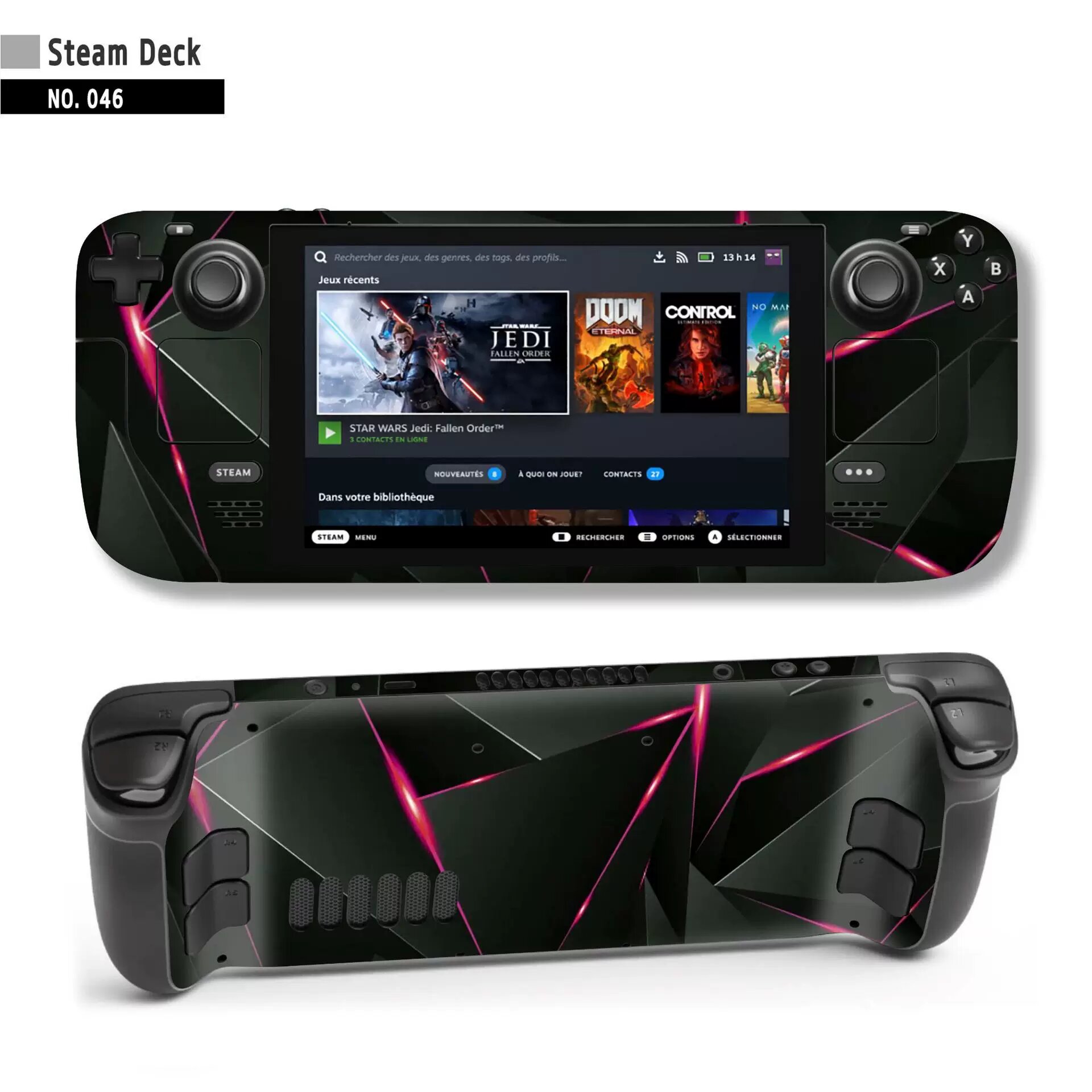 Наклейка-пленка для Steam Deck OLED - узор 046# для игровой портативной консоли