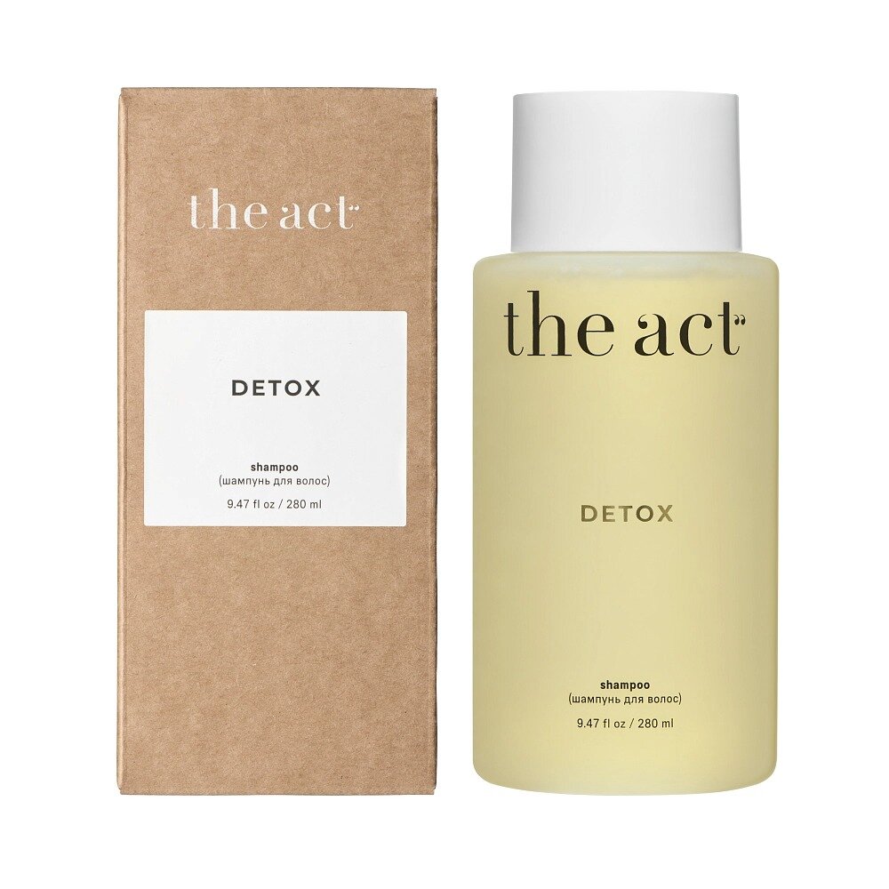 Шампунь The Act для волос DETOX глубоко очищающий с яблочным уксусом и гидролизованным кератин, 300мл