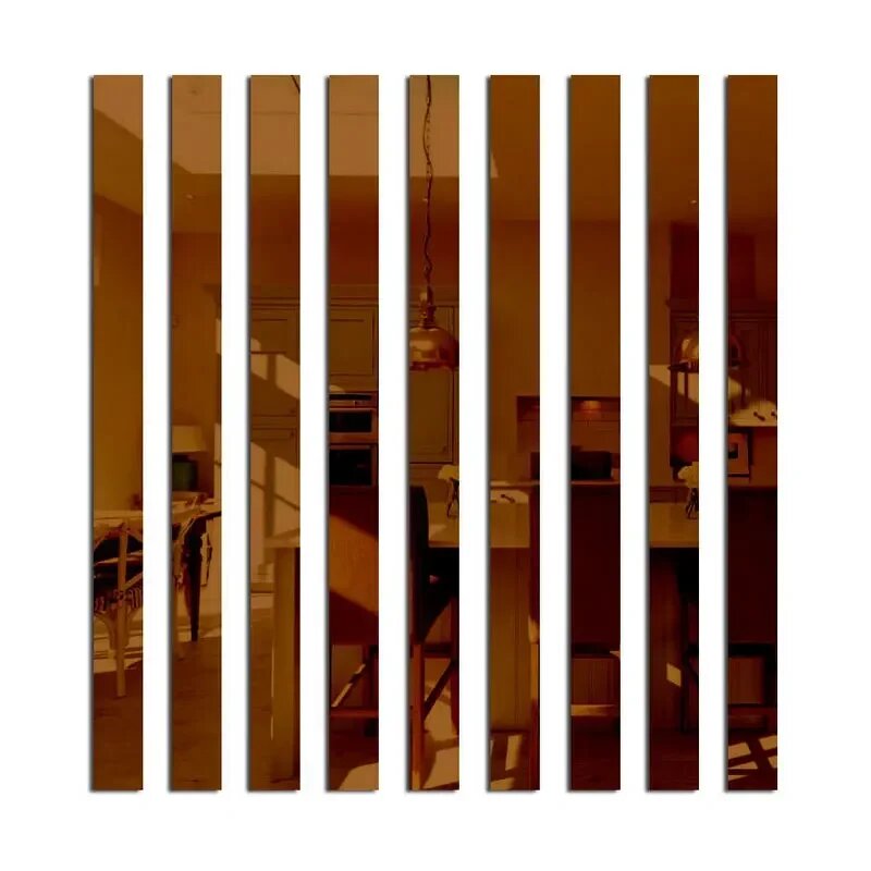 Зеркала акриловые на стену, 5x50см, Brown, 20шт
