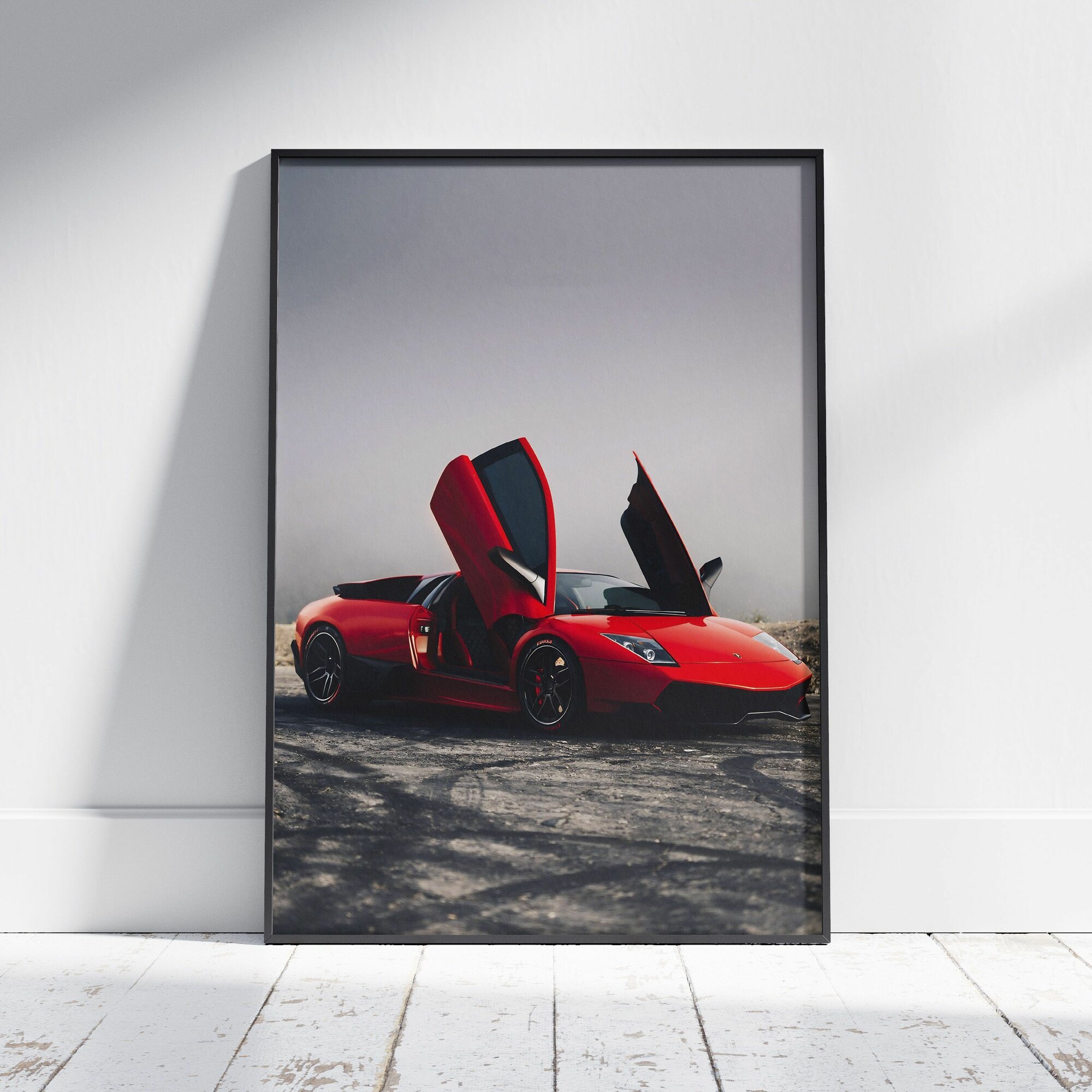 Плакат на стену для интерьера Спорткар (Lamborghini Murcielago 2) - Постер по спортивным гоночным машинам автомобилям формата А4 (21x30 см)